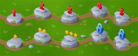 Free Vector Game Level Indicator To Select On Map Ui Interface