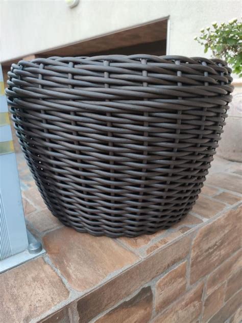 Кашпо 12 литров, дровница, горшок из искусственного ротанга ручной ...