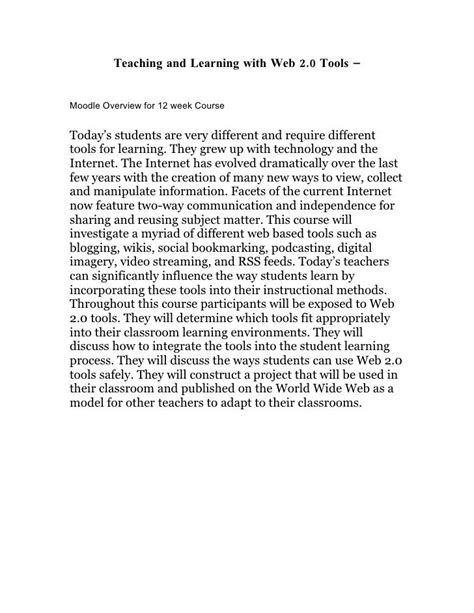 Moodle Introductory Statement