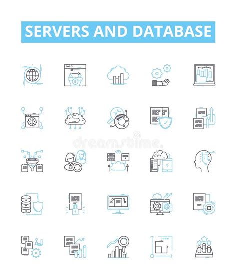 Server Und Datenbankvektorliniensymbole Server Datenbanken Sql Mysql