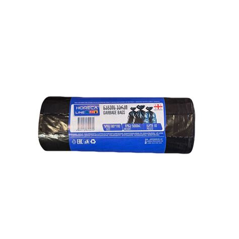 საყოფაცხოვრებო დალაგების აქსესუარები ნაგვის პარკი ნაგვის პარკი შავი 80 110 500გრ