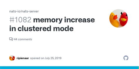 Memory Increase In Clustered Mode · Issue 1082 · Nats Ionats Server · Github