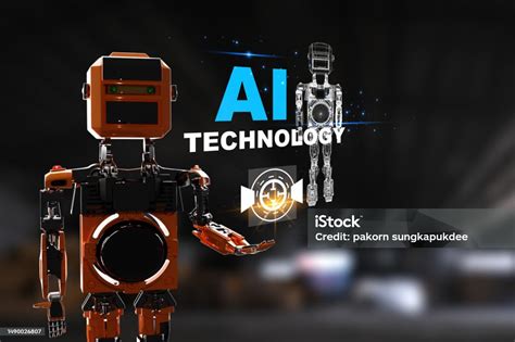 Ai 기술 Chat은 Iot 비즈니스 산업 Ai의 신기술을 수정해야 하는 지점으로 터치 Ui 화면 인터페이스 포인트를 터치하는 데 도움이 됩니다 로봇에 대한 스톡 사진 및