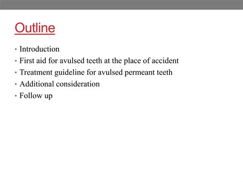 Guidelines For The Management Of Avulsion Pptx