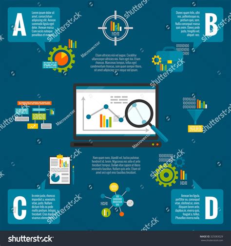 Data Analytics Infographic Set Diagrams Charts Stock Illustration