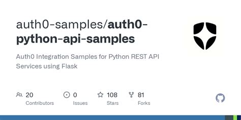 Github Auth0 Samplesauth0 Python Api Samples Auth0 Integration Samples For Python Rest Api