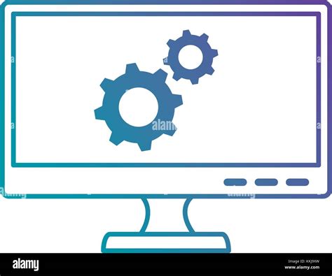 Monitor Computer With Gears Stock Vector Image And Art Alamy