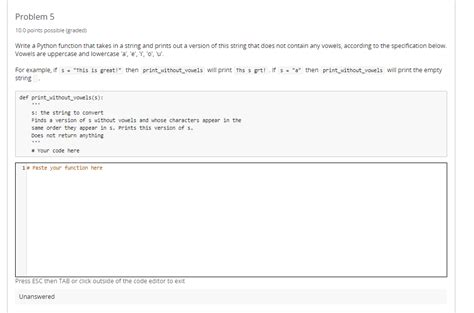 Solved Write A Python Function That Takes In A String And