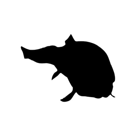 Dunkleosteus 선사 시대 포식자 큰 물고기 실루엣 프리미엄 벡터