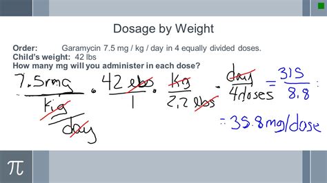 Nursing Dimensional Analysis Dosage By Weight Youtube