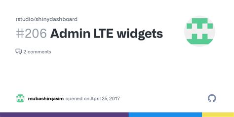 Admin LTE Widgets Issue 206 Rstudio Shinydashboard GitHub