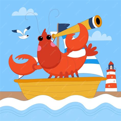 손으로 그린 랍스터 그림 무료 벡터