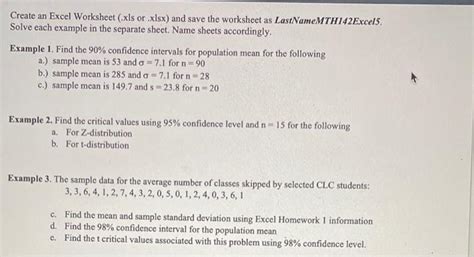 Solved Create An Excel Worksheet Xls Or Xlsx And Save The Chegg Com