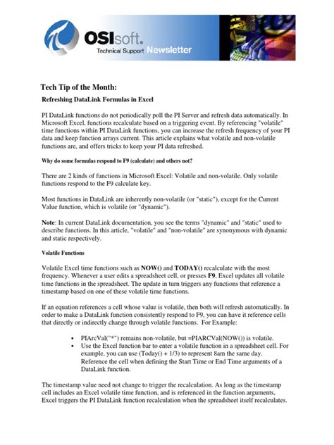 refreshing pi data in excel pdf pdf microsoft excel spreadsheet