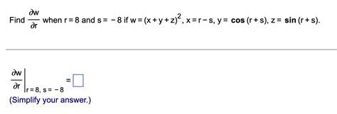 Solved Find Rw When R 8 And S 8 If Chegg Com