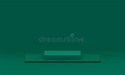 Green Angular 3d Podium Squared Geometric Level Foundation For Product Presentation Realistic