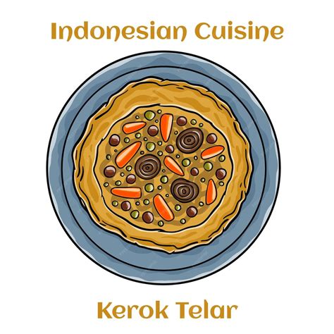 Premium Vector Kerak Telor Traditional Food From Betawi Jakarta Crusty Sticky Rice Omelette