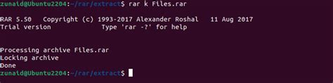 how to create extract and list rar files on linux