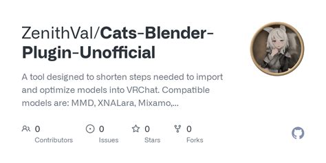 GitHub ZenithVal Cats Blender Plugin Unofficial A Tool Designed To Shorten Steps Needed To