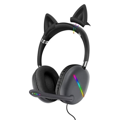 Zaroyeax Cat Ear Headphones 71 Gaming Headset Wired With Microphone