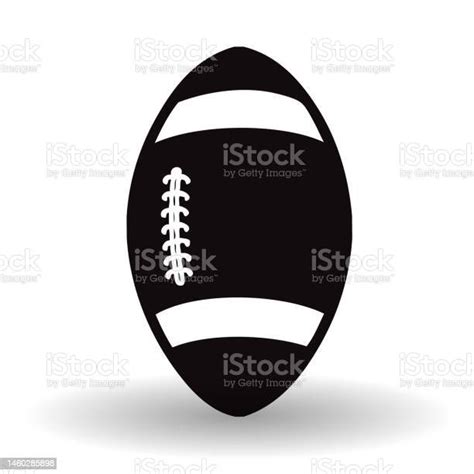 미국 Footbal 흰색 배경 벡터 삽화 위에 그림자가 있는 럭비 공 아이콘 스포츠 클럽 로고 개념 Championship에