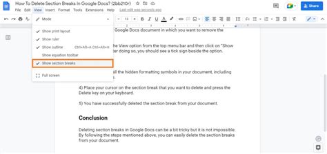How To Delete Section Breaks In Google Docs PresentationSkills Me