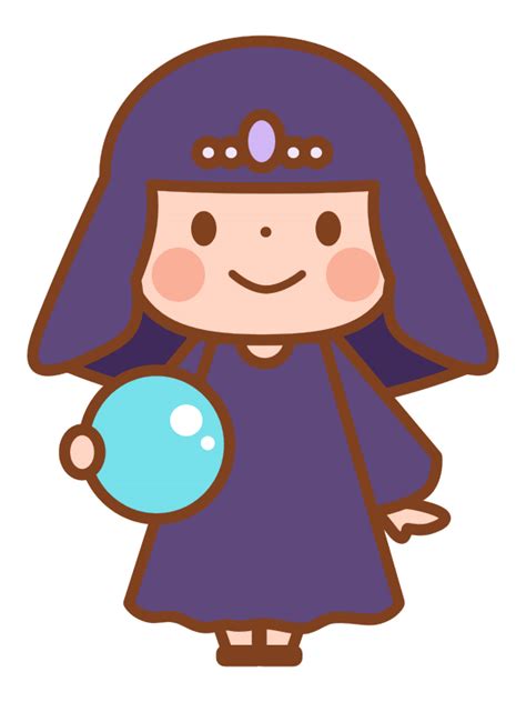 水晶を持った占い師 無料イラスト素材｜素材ラボ