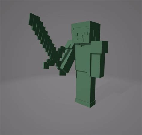 Stl File Steve Minecraft Statue・3d Printing Design To Download・cults