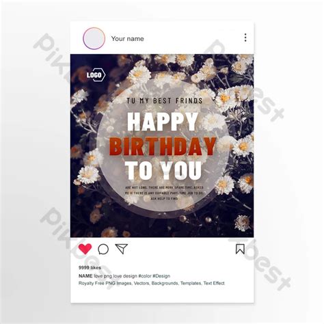 Modern Happy Birthday Celebration Post Social Media Screen Design Psd
