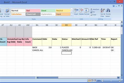 Cymatic Commands In Excel For Advanced Cymatic Trader For Betfair