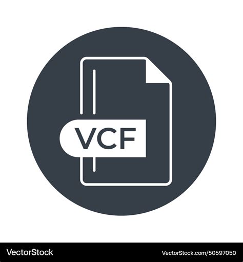 Vcf File Format Icon Extension Line Royalty Free Vector