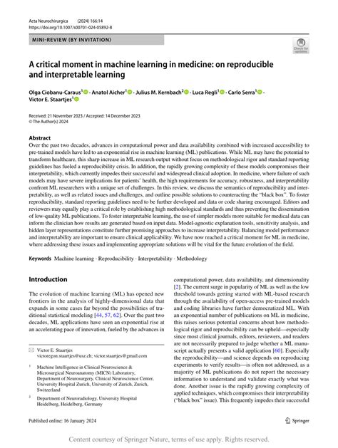 Pdf A Critical Moment In Machine Learning In Medicine On