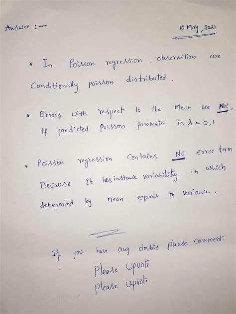 Solved When Might Error Terms Be Poisson Distributed Research One