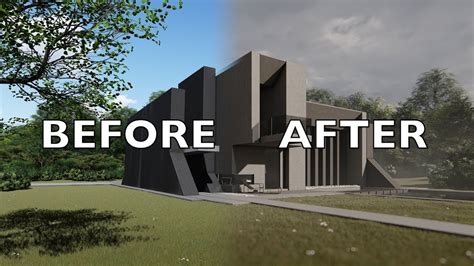 lumion 8 pro before after render settings tutorial minimalist lakehouse youtube