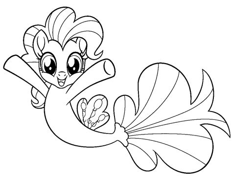 Mermaid Pinkie Pie Coloring Page Free Printable Coloring Pages