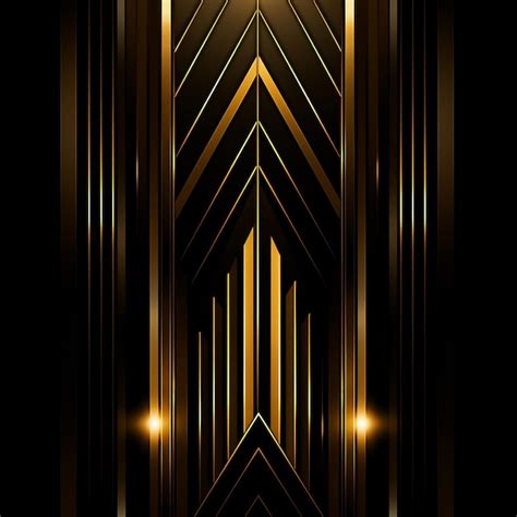 Premium Photo Design Of Art Deco Radiant Lines Architectural Details Golden Yellow A Clipart