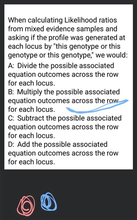 When Calculating Likelihood Ratios From Mixed Evidence Samples And Asking