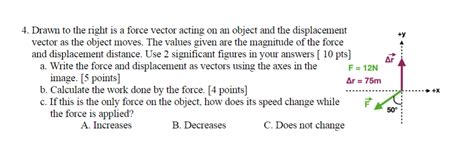 Solved 4 Drawn To The Right Is A Force Vector Acting On An