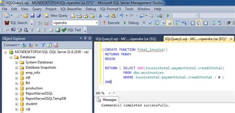 How To Create Scalar Value Function In Sql Server 2012