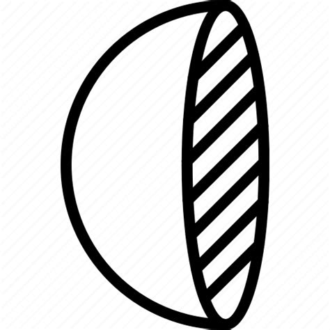 drawing form geometry half shape side sphere icon download on iconfinder