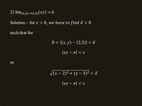 Limit And Continuity For The Function Of Two Variables Pptx