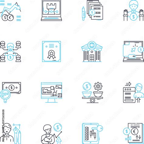 Spreadsheet Accounting Linear Icons Set Cells Formulae Ledger