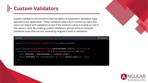 Creating Custom Validators And Async Validators In Angular Chapter 6510 Learncodeexpress