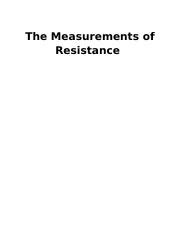 Lab Report 2 Docx The Measurements Of Resistance TABLE OF CONTENTS I Introduction And