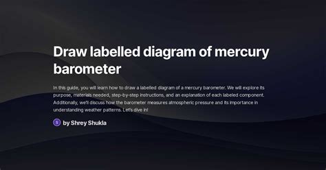 Draw Labelled Diagram Of Mercury Barometer