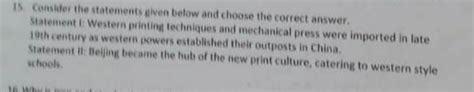 Is Consider The Statements Given Below And Choose The Correct Answer Sta