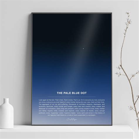 Pale Blue Dot Poster Quote Space Poster Voyager 1 Carl Sagan