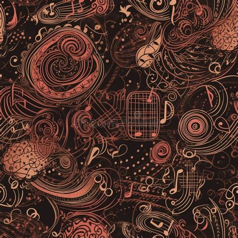 Ai Generated Seamless Abstract Background Tile With A Random Music Theme Stock Illustration