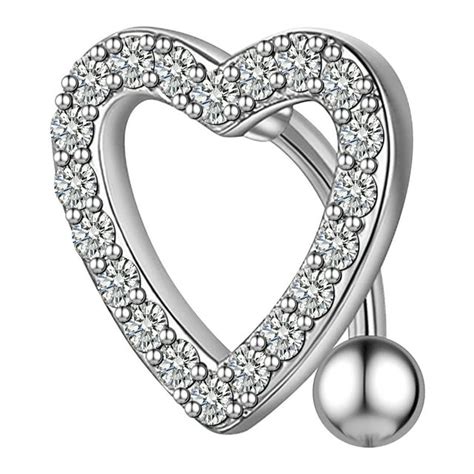 Designice 14g Belly Button Ringheart Navel Ringsbelly Button Piercing