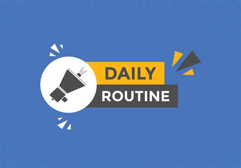 Daily Routine Button Daily Routine Colorful Label Sign Template